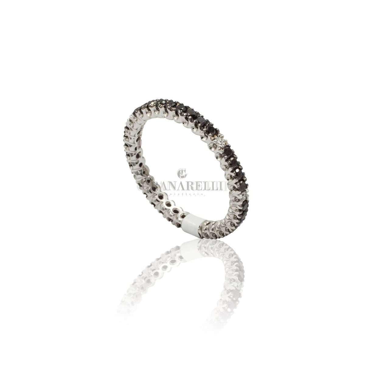 CRIVELLI RING WHITE GIRO GIRLS black diamonds 034-280C – Gioielleria ...